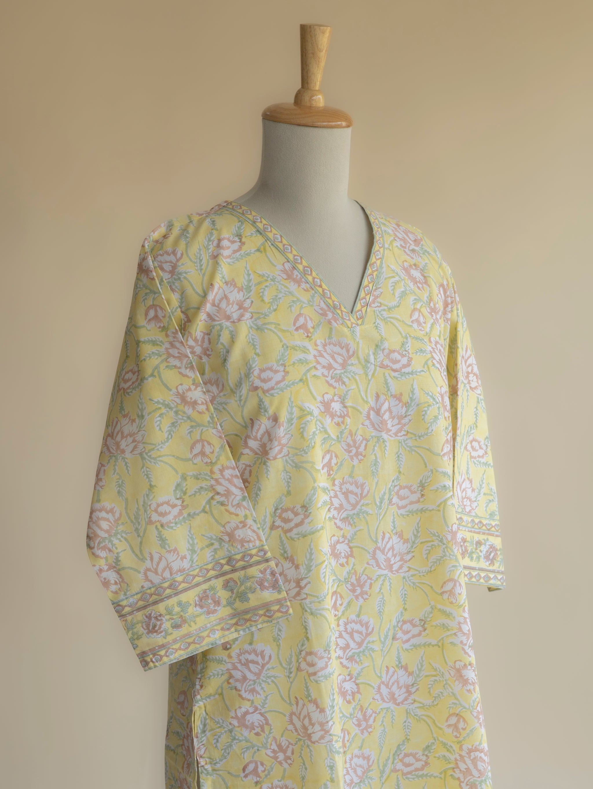 Dhaya Cotton Block Printed Straight Kurta
