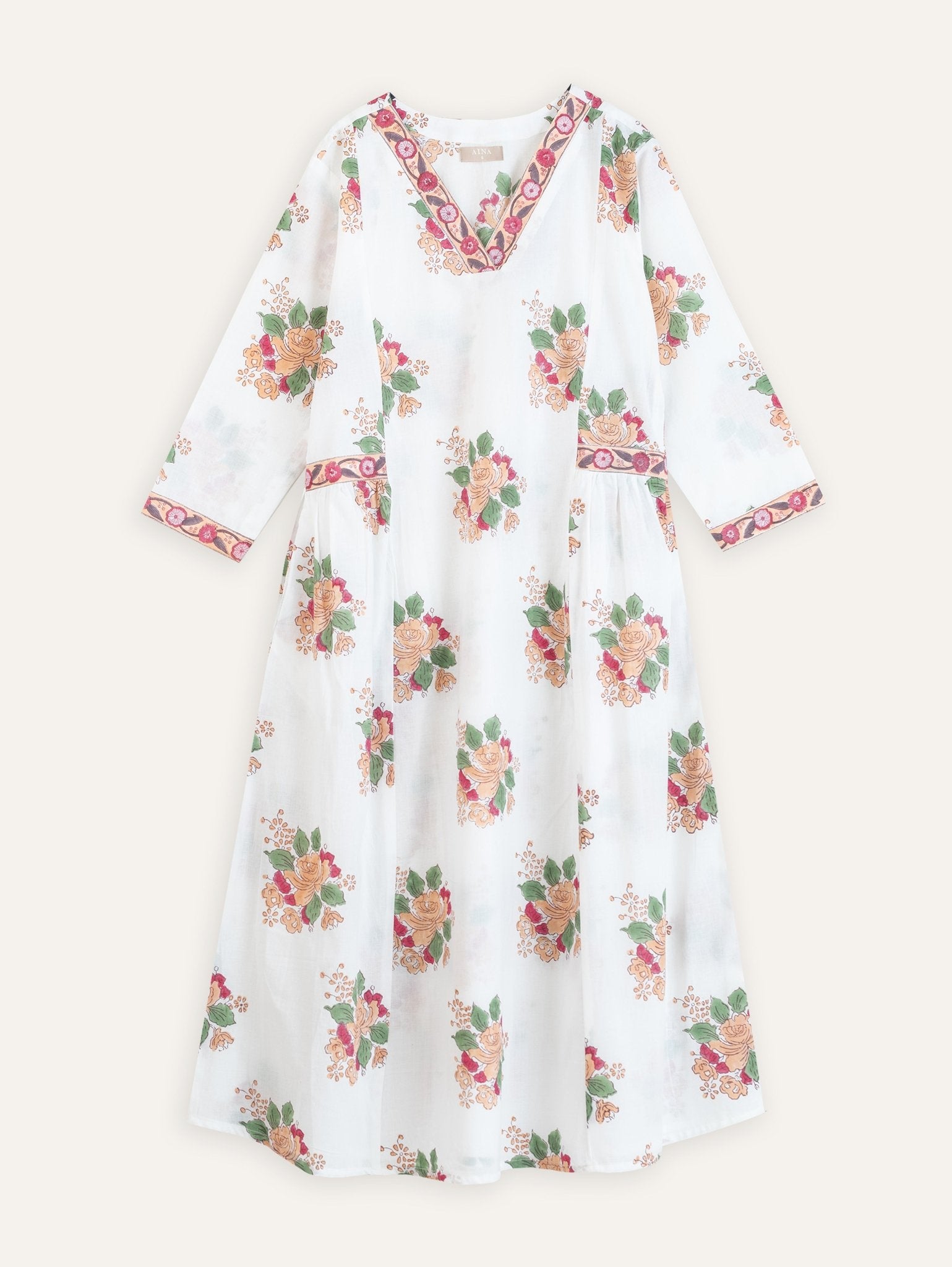 Umita Cotton Block Printed A-Line Kurta