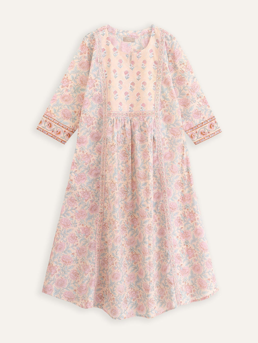 Vaiga Cotton Block Printed A-Line Kurta