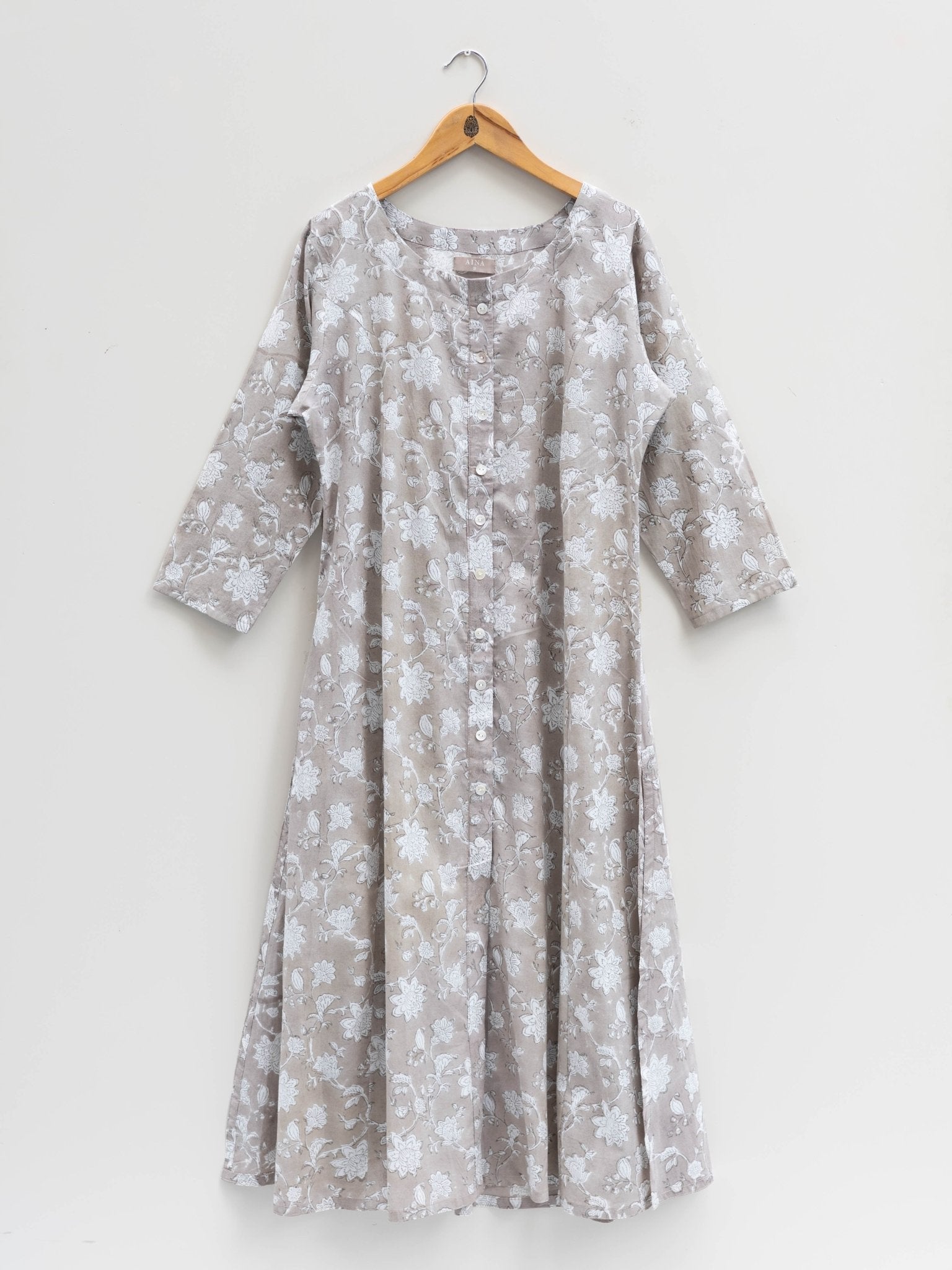 Asiya Cotton Block Printed A Line Kurta