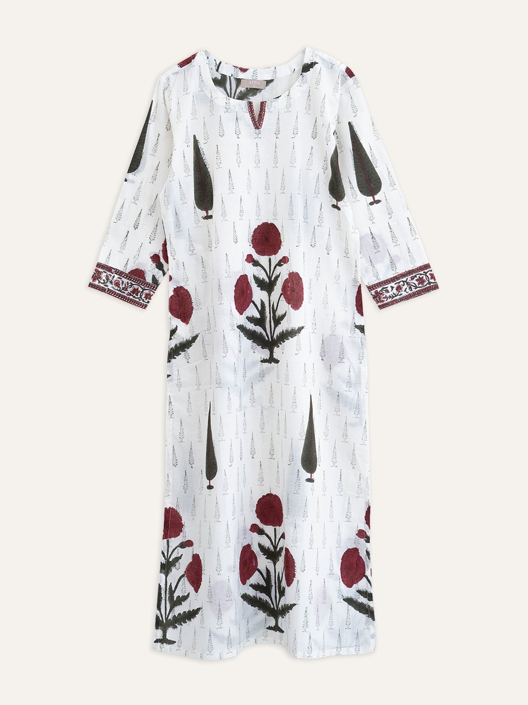 Samar Cotton Block Printed Straight Kurta