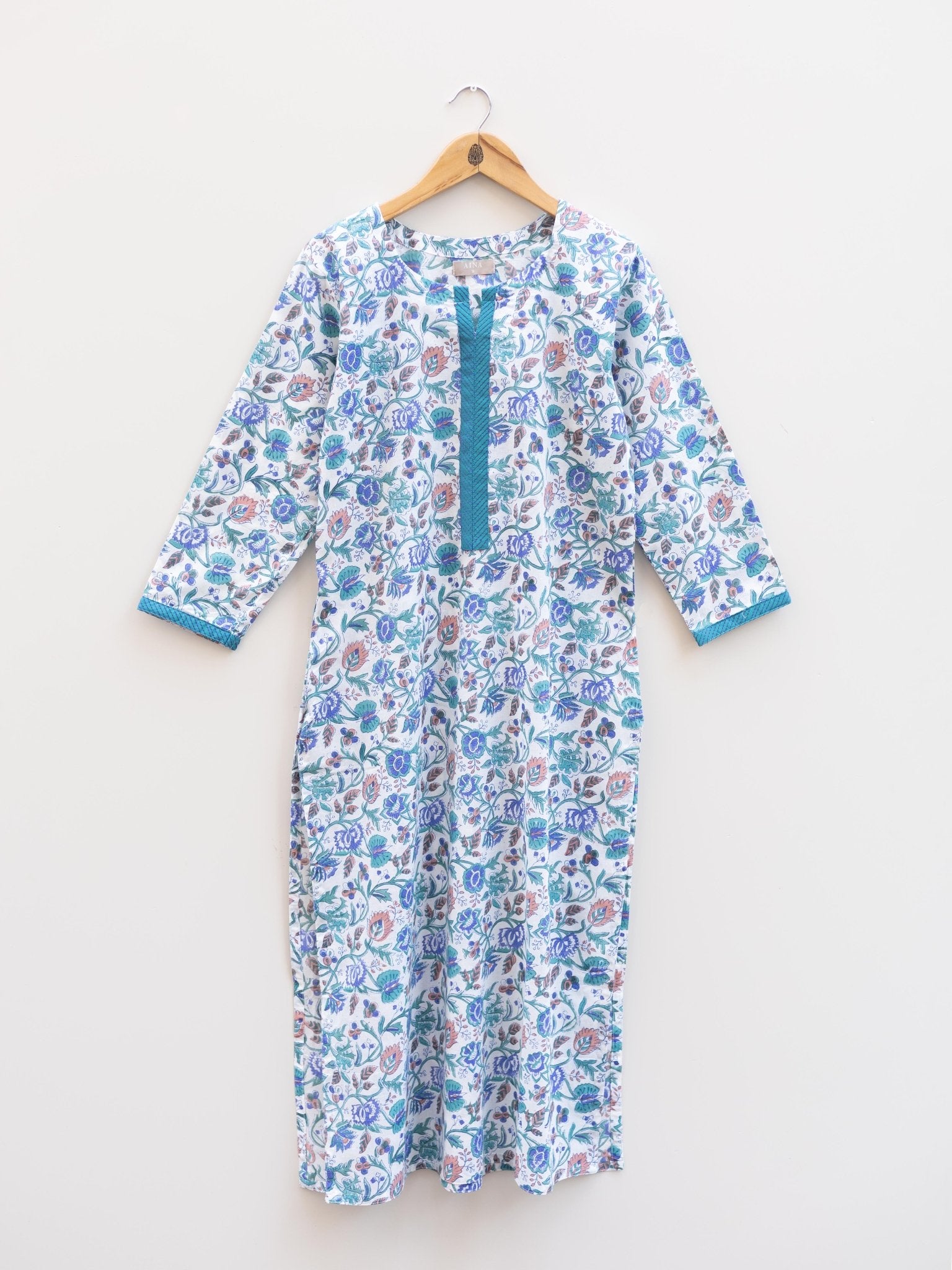 Shahina Cotton Block Printed Straight Kurta